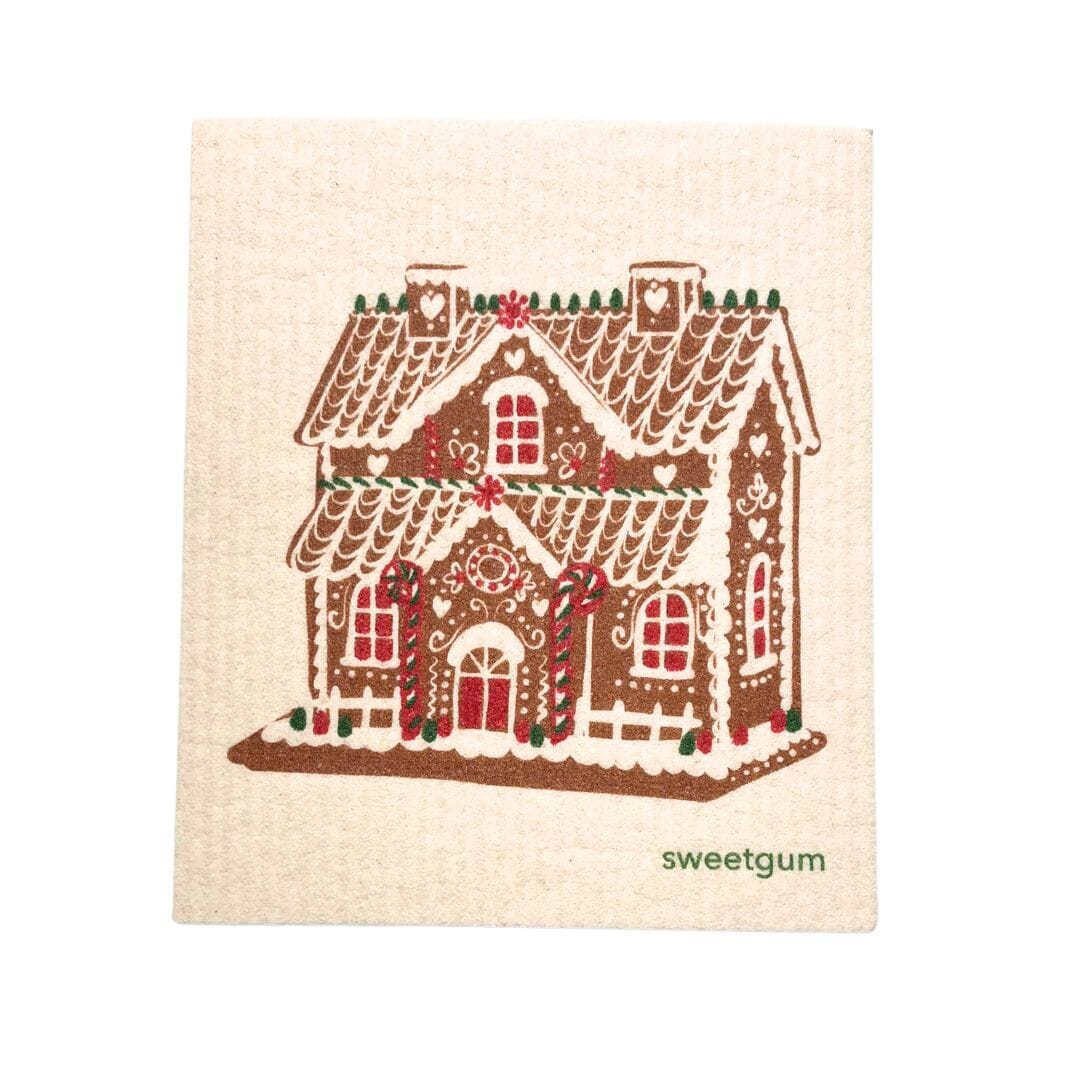 Gingerbread House Swedish Dishcloth | Sweetgum Home - sweetgum home, LLC